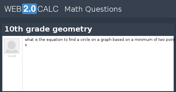 View question - 10th grade geometry