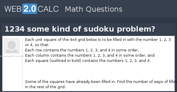 View question - 1234 some kind of sudoku problem?