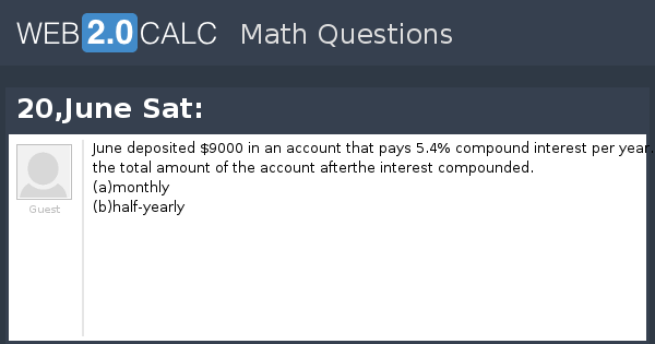 View question - 20,June Sat: