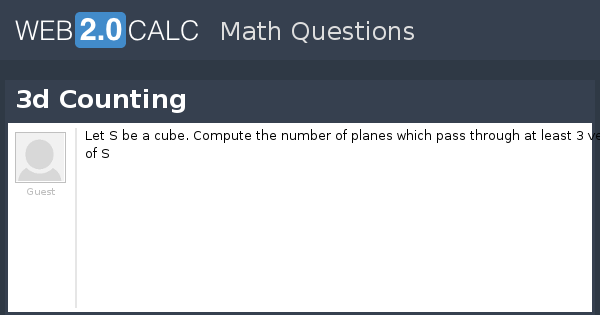 View question - 3d Counting