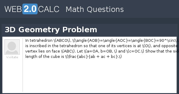 View question - 3D Geometry Problem
