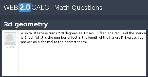 View question - 3d geometry