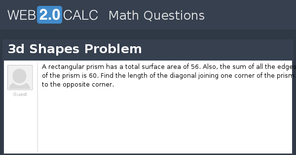 View question - 3d Shapes Problem