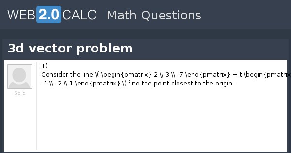 View question - 3d vector problem