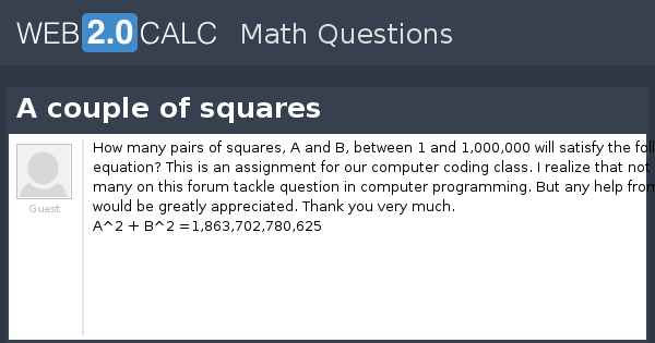 View question - A couple of squares