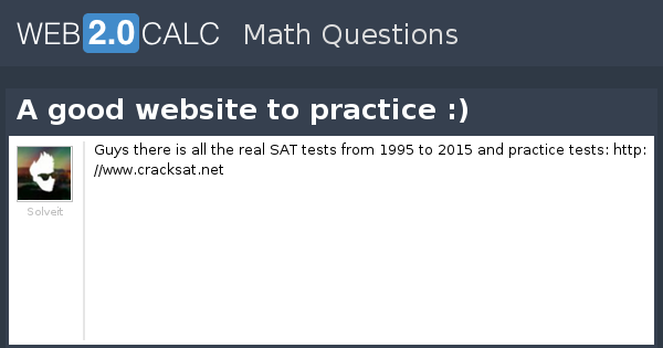 View question - A good website to practice :)