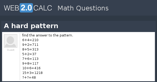 View question - A hard pattern