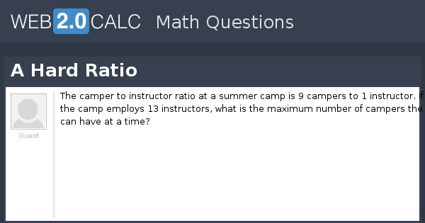 View question - A Hard Ratio