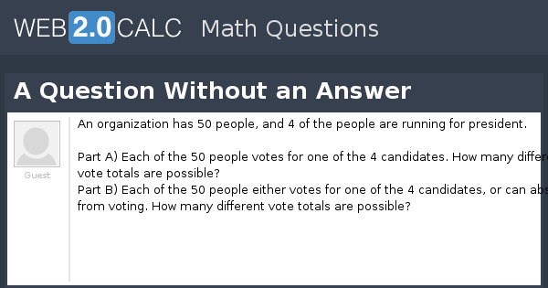 View question - A Question Without an Answer