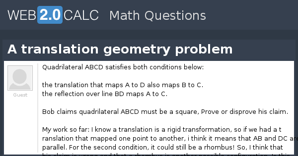 View question - A translation geometry problem