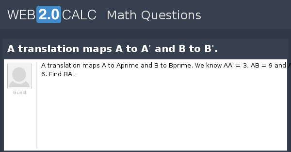 View question - A translation maps A to A' and B to B'.