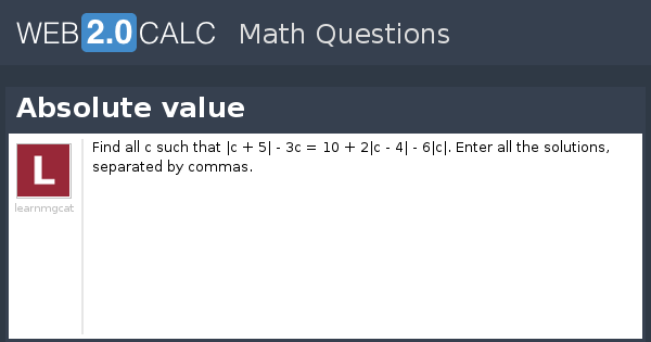 View question - Absolute value