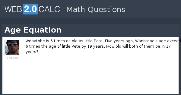 View question - Age Equation