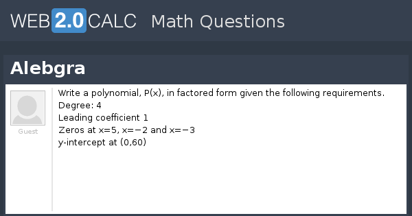 View question - Alebgra