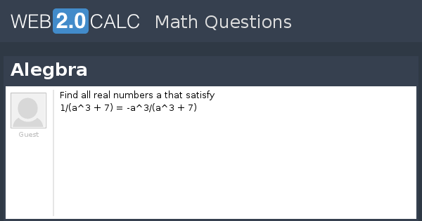 View question - Alegbra