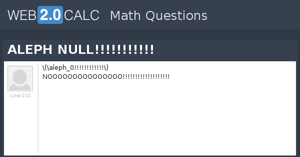 View question - ALEPH NULL!!!!!!!!!!!