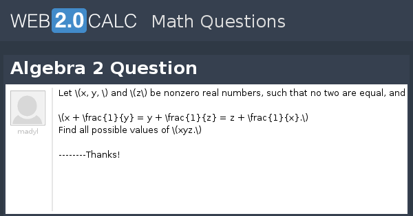 View question - Algebra 2 Question