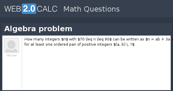 View question - Algebra problem