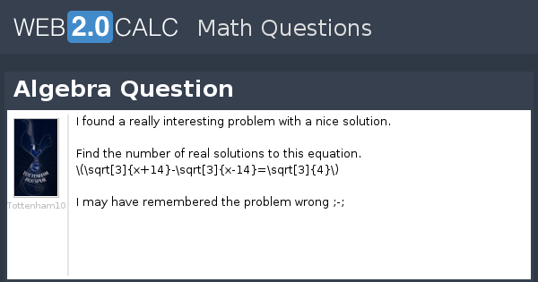 View question - Algebra Question