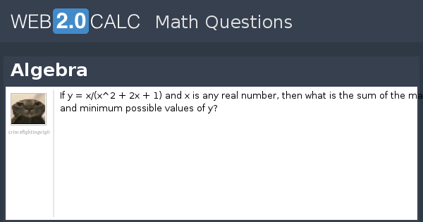 View question - Algebra