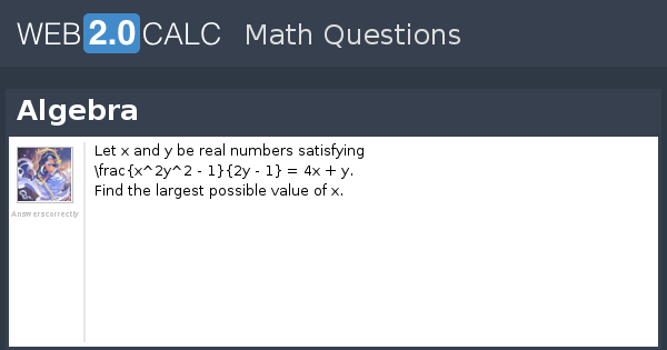 View question - Algebra