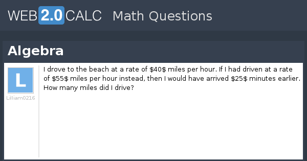 View question - Algebra