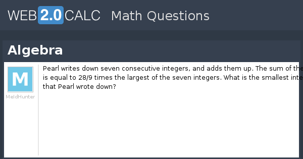 View question - Algebra
