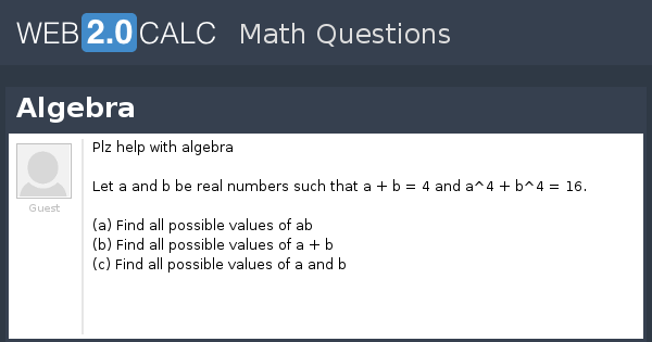 View question - Algebra