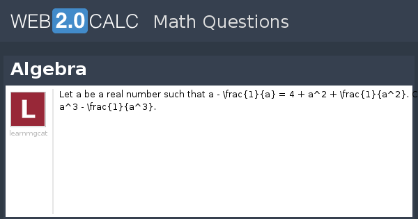 View question - Algebra