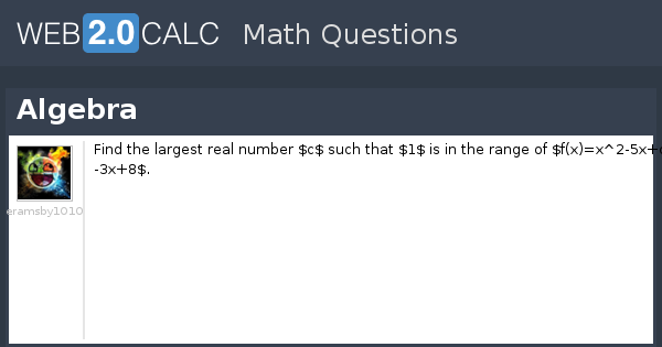 View question - Algebra