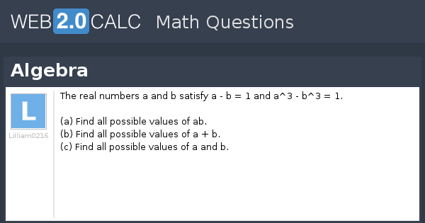 View question - Algebra