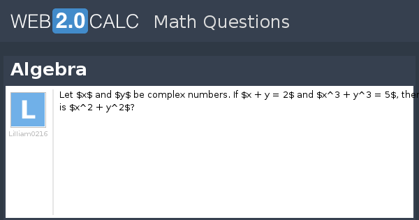 View question - Algebra