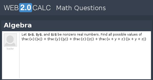 View question - Algebra