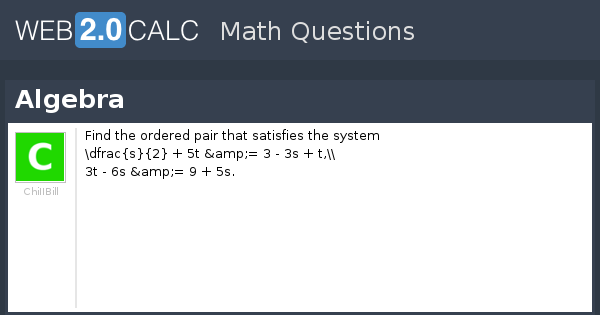 View question - Algebra