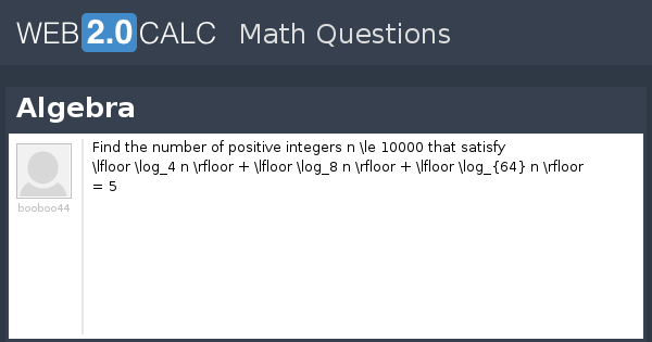 View question - Algebra