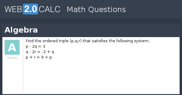 View question - Algebra