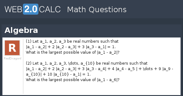View question - Algebra