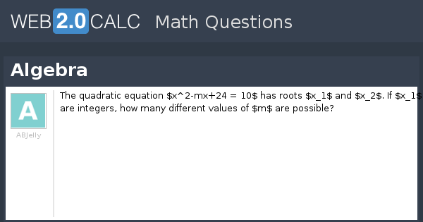View question - Algebra