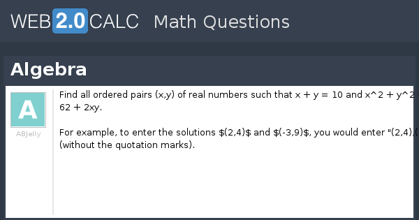 View question - Algebra