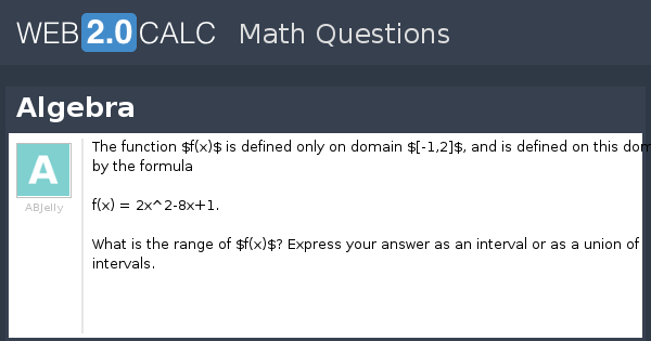 View question - Algebra