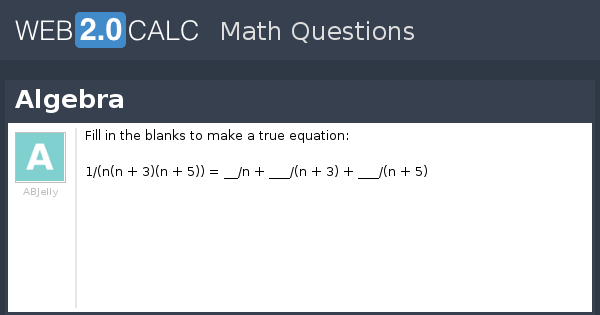 View question - Algebra