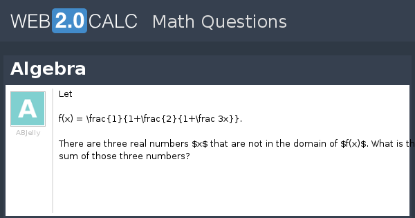 View question - Algebra