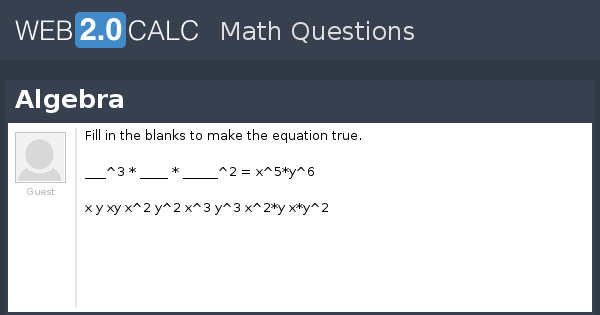 View question - Algebra