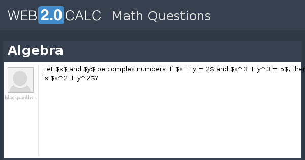View question - Algebra