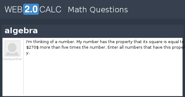 View question - algebra
