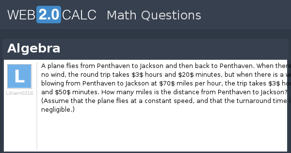 View question - Algebra