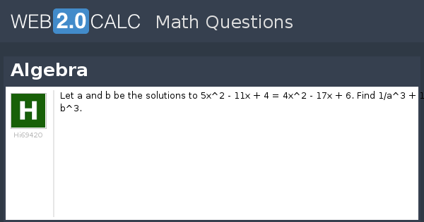 View question - Algebra