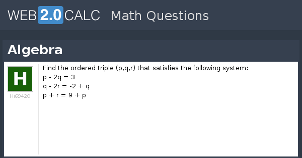 View question - Algebra