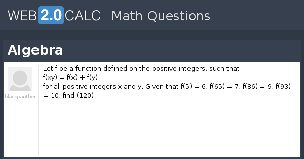 View question - Algebra