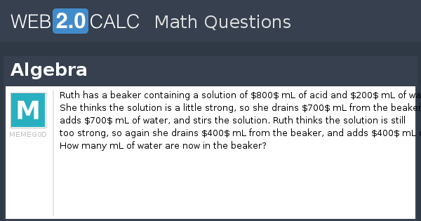View question - Algebra